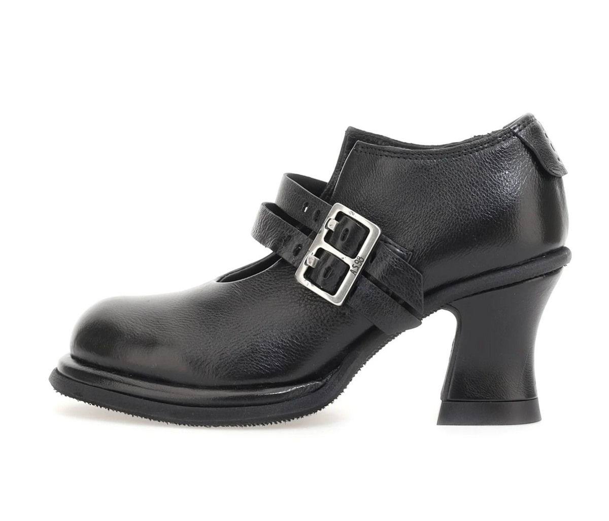 AS98 "B56101-101" Black - Chunky Heel – The Shoe Muse