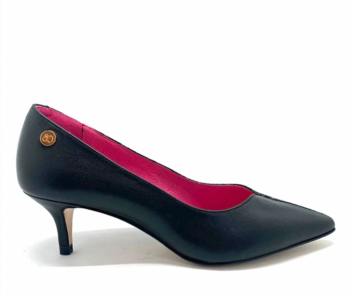 Chanii B "Cruella" Black Leather/Black Floral - Low Pump – The Shoe Muse