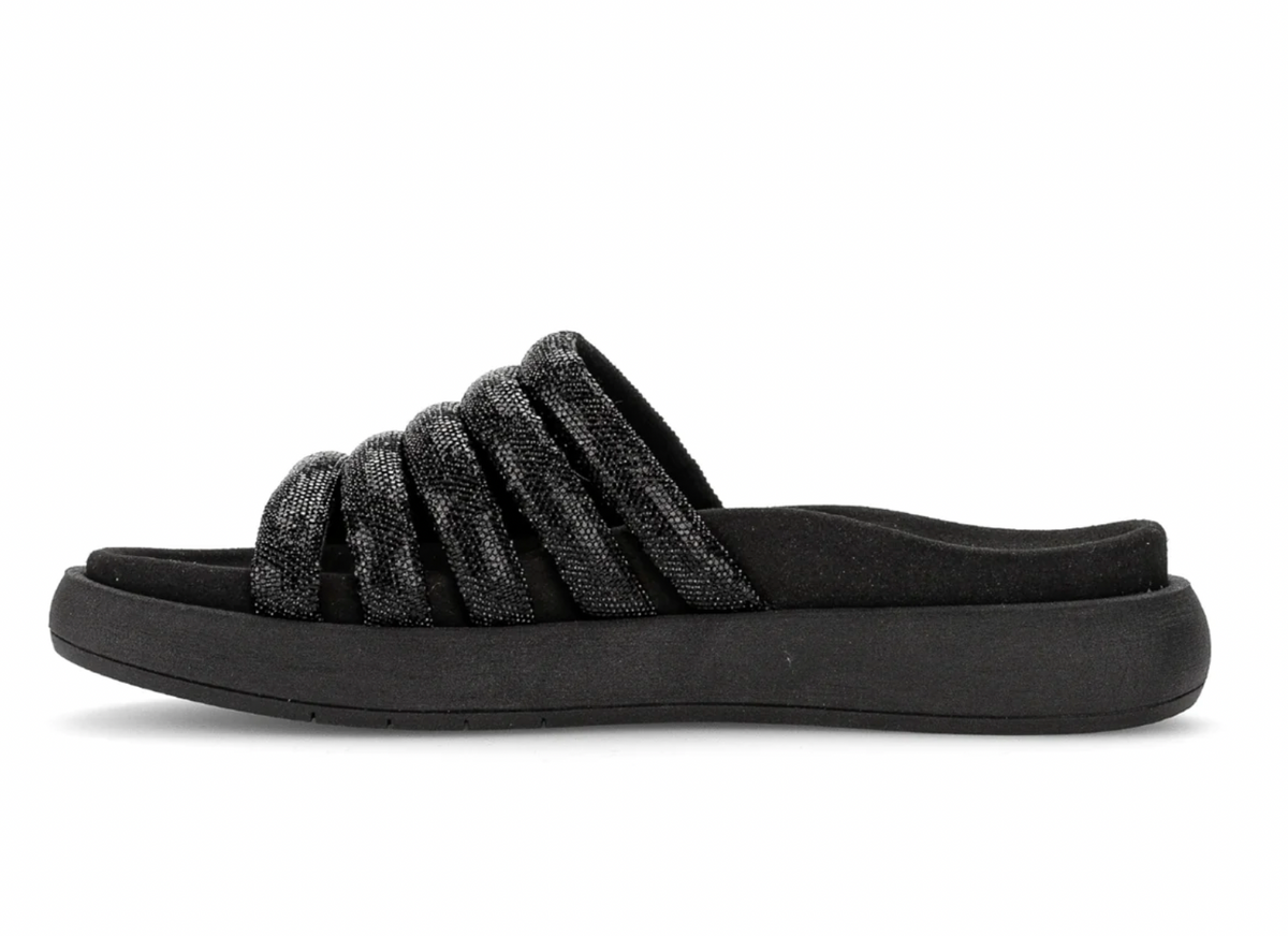 Gabor 43-752-87 Black sparkle slide sandal – The Shoe Muse