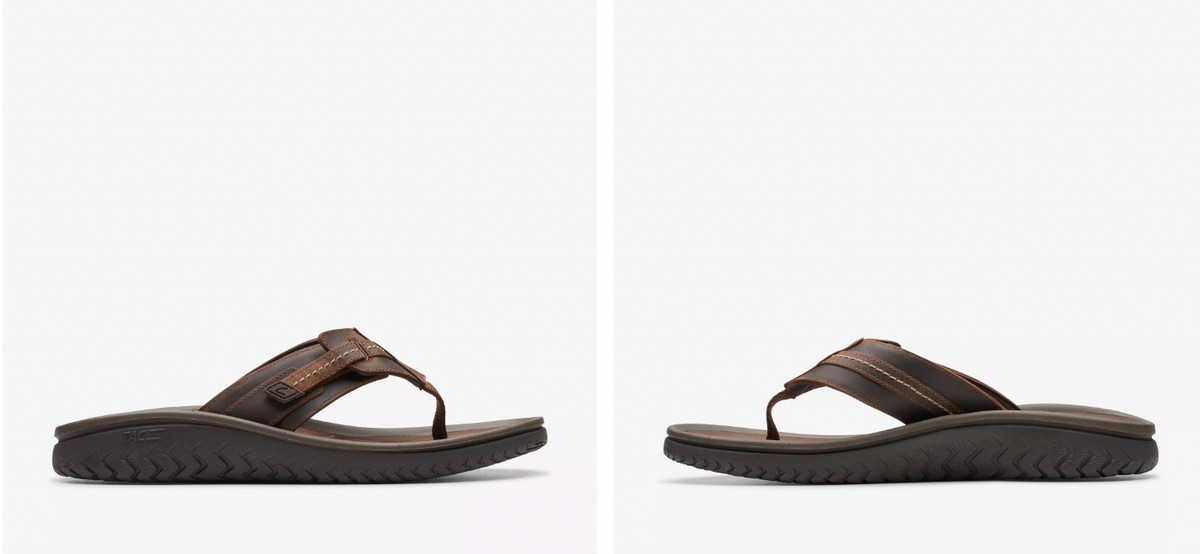 Clarks Mens "Wesley Sun" Beeswax Brown - Flip-Flop – The Shoe Muse