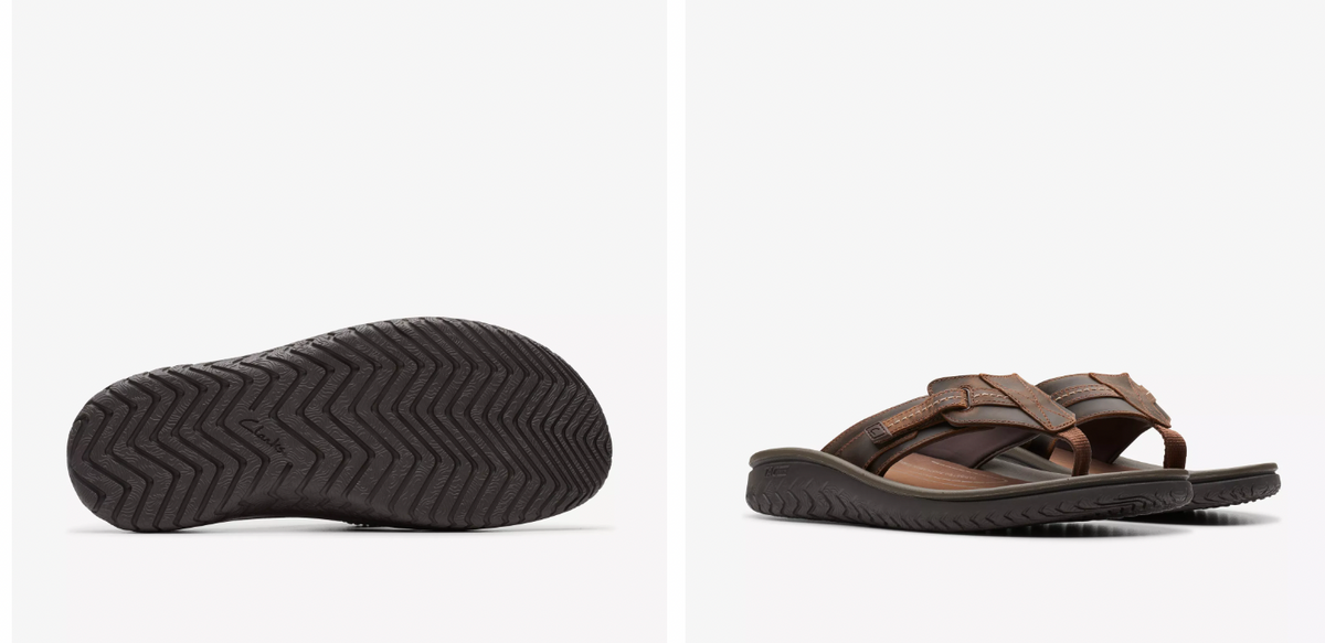 Clarks Mens "Wesley Sun" Beeswax Brown - Flip-Flop – The Shoe Muse