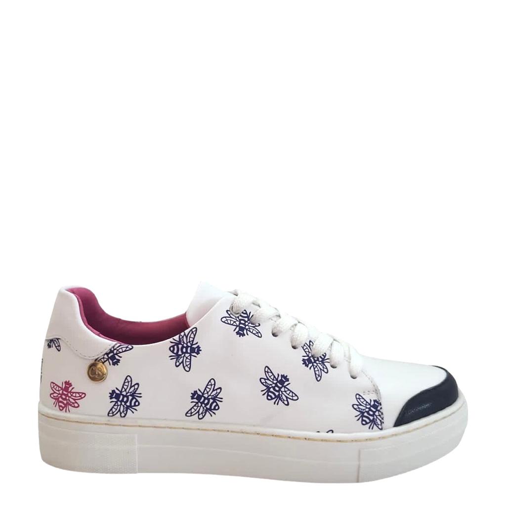 Chanii B "Platinum" White crown bee sneaker – The Shoe Muse