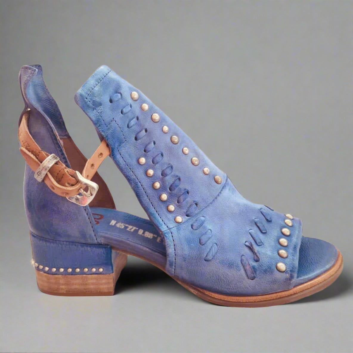 AS98 "672013" Purple Leather sandal with stud detail – The Shoe Muse