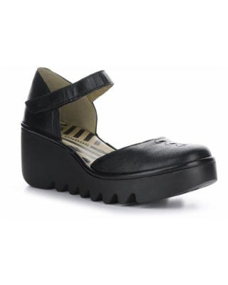 Fly London Biso Black Pump Sandal | The Shoe Muse