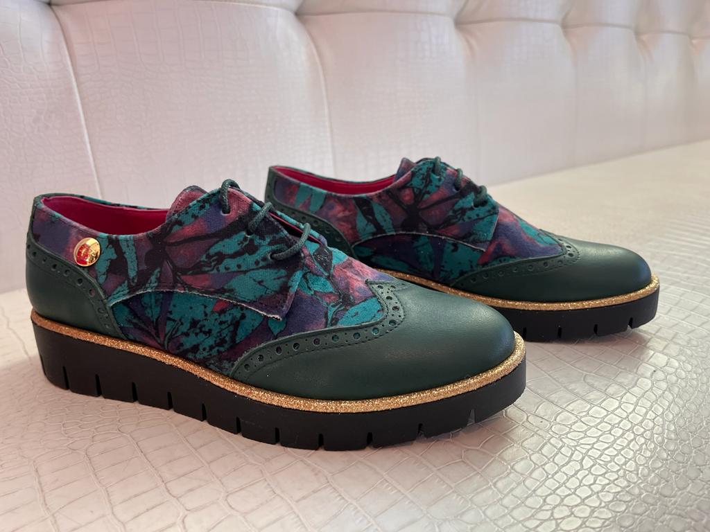 Chanii B "Bolt" Green/Floral - Sneaker – The Shoe Muse